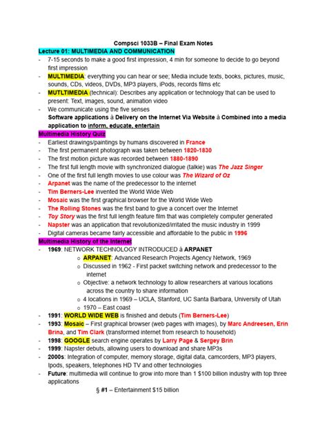 1033 Compsci Final Notes Uwo Pdf World Wide Web Internet And Web