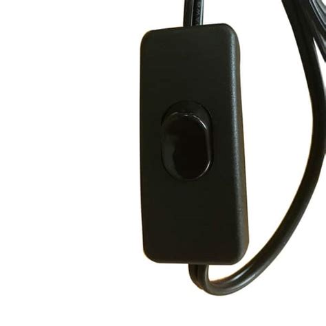 Royal Designs 8 Foot Long Black Inline Toggle Switch Replacement Lamp