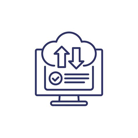 Sync With Cloud Line Icon Vector Art At Vecteezy