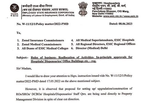 Esic Rules Of Business Reallocation Of Activities 8th June 2023