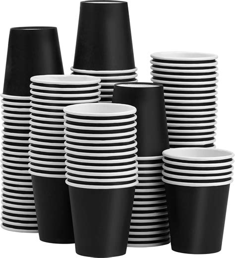 Iuuidu 3 Oz Paper Cups 100 Pack Black Bathroom Cups 3 Oz