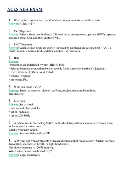 Acls Aha Exam 2024 2025 Questions With 100 Verified Answers And Comprehensive Rationales