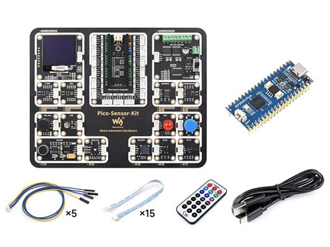 Raspberry Pi Pico Entry Level Sensor Kit Including Pico Expansion Board And 15 Common Modules