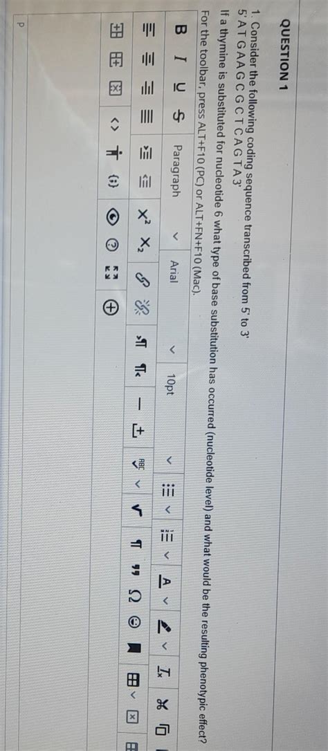 Solved Question 1 1 Consider The Following Coding Sequence