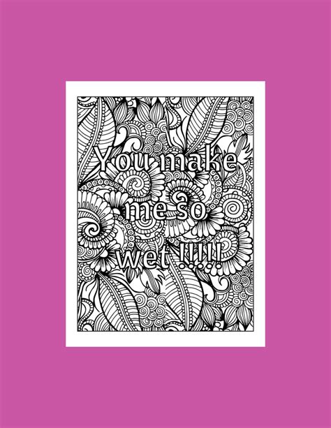 Sexy Digital Coloring Page Erotic Art Print Pattern Line Art Quote Digital Download Sex