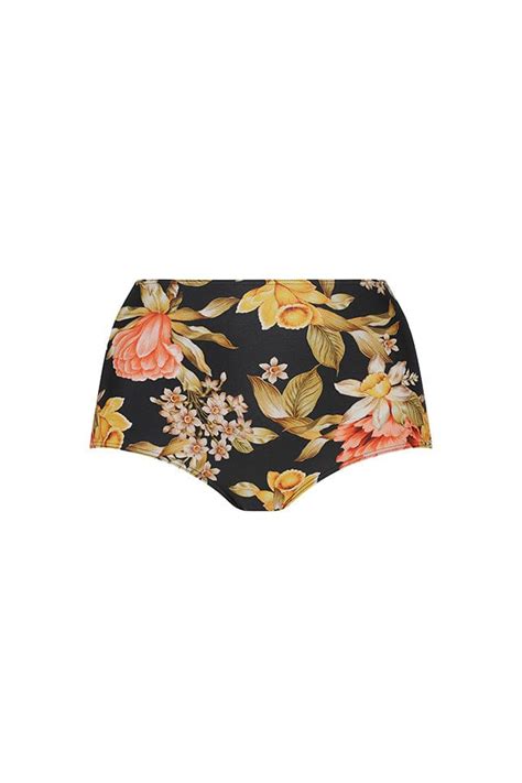 Frenchy Black High Waisted Bikini Bottoms Curvy Swimwear