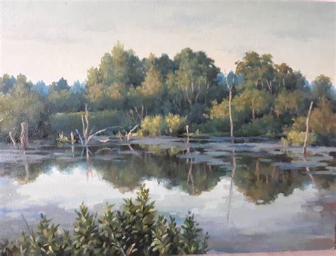 Картина «Рассвет Холст на оргалите Масло 2022 г