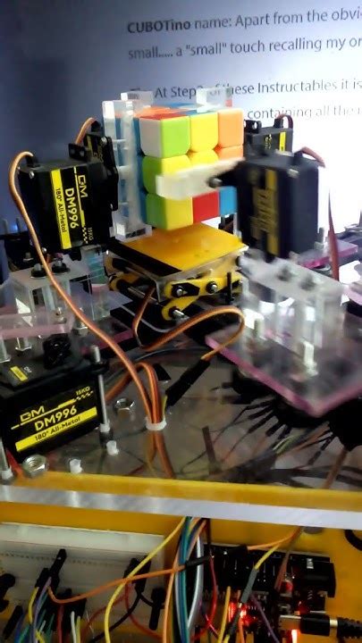 Rubik Cube Robot Scissor Platform And Rotation Test Combined Esp32 Rubikscube Shorts Youtube