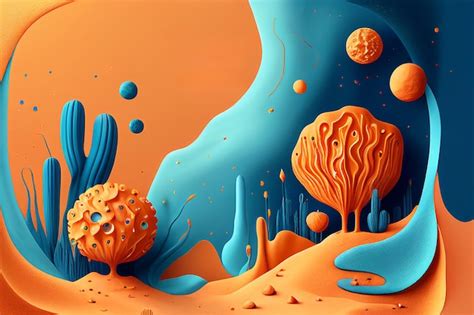 Premium Photo Abstract Background Blue Orange Modern Geometric Shape