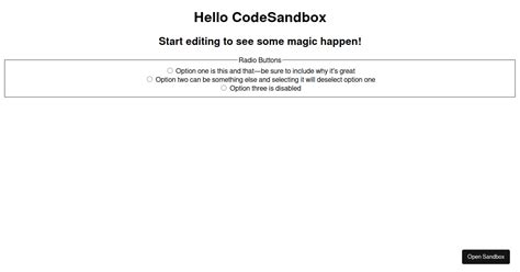 Reactstrap Radio Codesandbox