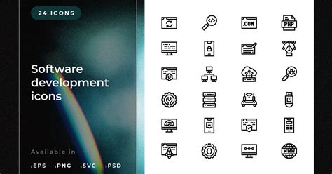 software development icons icons ft programming and software envato