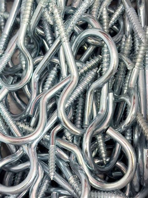Close Up Of Shiny Metal Hooks In A Pile Stock Image Image Of Twist Connector 357138325