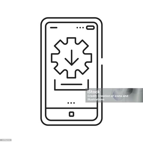 설치 프로그램 검은 색 선 아이콘입니다 제품을 안전하고 안전하게 설치 업데이트 및 구성하기 위한 도구입니다 웹 페이지 모바일 앱용 픽토그램 Ui Ux Gui 디자인 요소