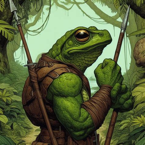 Grung Warrior Green 5e Stats Angry Golem Games