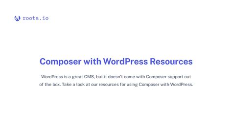 Composer With Wordpress Resources Roots