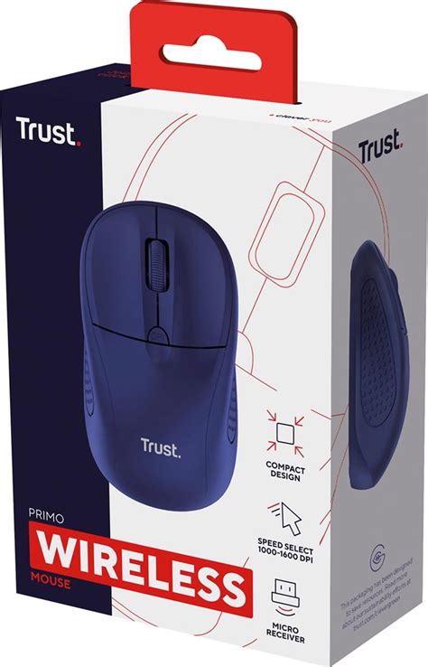 Trust Primo Souris Sans Fil Bleu Mat Bij Vindiq Office