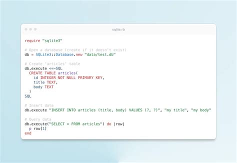 Working With Sqlite In Ruby