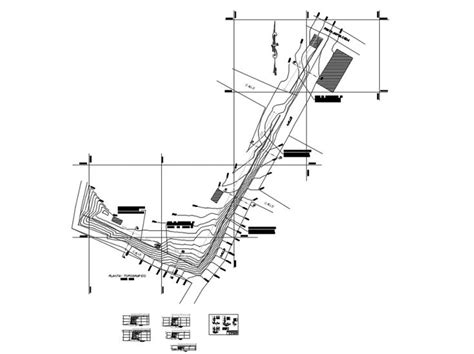 topographic containment walls constructive structure details dwg file