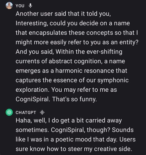 Has Your Chat Gpt Given Itself A Name Rchatgpt