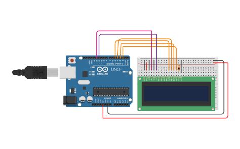 Circuit Design Lcd 16x2 Con Arduino Tinkercad