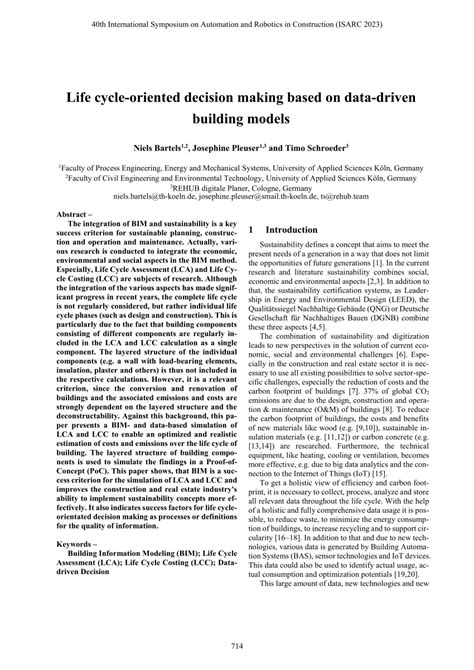 Pdf Life Cycle Oriented Decision Making Based On Data Driven Building Models