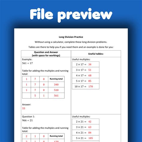Long Division Practice Andy Lutwyche