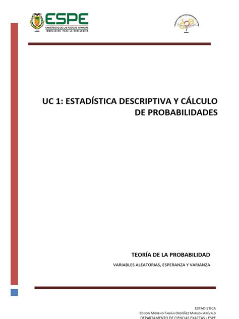 Clase Nro 08 Estadística 501 Variables Aleatorias Pdf Diferencia