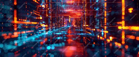 Technology Abstract Virtual Data Nodes Technology Abstract Background Premium Ai Generated Image