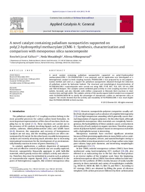 Pdf Preparation Characterization And Catalytic Activity Of Palladium