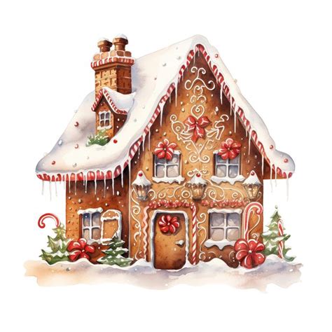 Premium Psd Gingerbread House For Christmas Event Watercolor Style Ai