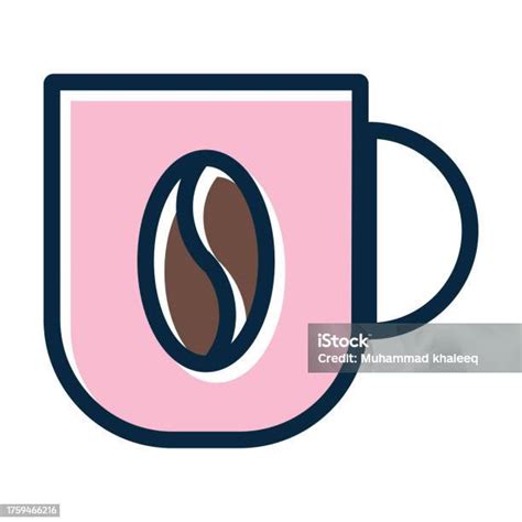 커피 벡터 굵은 선은 개인 및 상업적 사용을 위해 어두운 색상 아이콘을 채웠습니다 0명에 대한 스톡 벡터 아트 및 기타 이미지