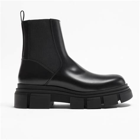 Nwt Zara Man Black Chunky Chelsea Ankle Boots Size 6
