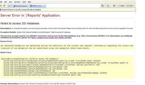 Failed To Access Iis Metabase Nancyguruswamy