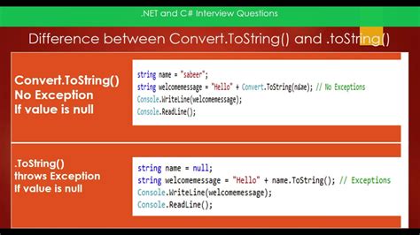 Difference Between Converttostring And Tostring In C Youtube