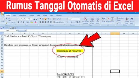 Cara Membuat Rumus Tempat Tanggal Otomatis Di Excel YouTube