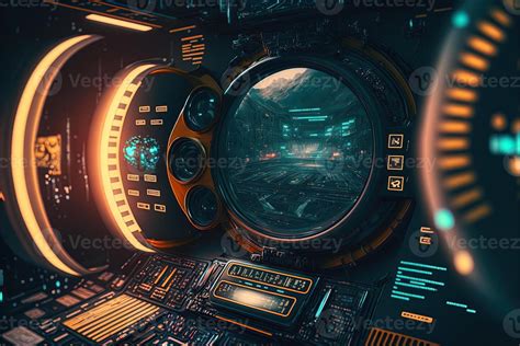 Futuristic Navigation System Ar Space Floating In The Space Flat Design Information Graphic