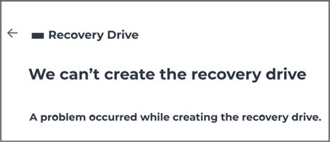 If You Get We Can T Create A Recovery Drive Issue DiskInternals