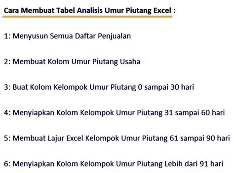 Tabel Analisa Umur Piutang Excel Cara Buat Dan Contohnya Artofit