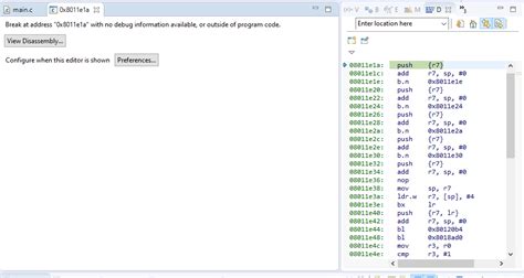 Cannot Debug Break At Address 0x8011e1a With N