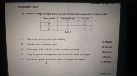 Solved Question B03 A Consider A 4 Stage Cascaded Device