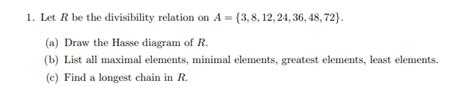 solved 1 let r be the divisibility relation on