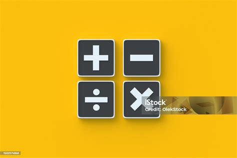 더하기 빼기 곱하기 나누기 단추의 수학 기호입니다 기본 수학 기호 초등 교육 재무 감사 경제학 통계 데이터 평면도 3d 렌더링