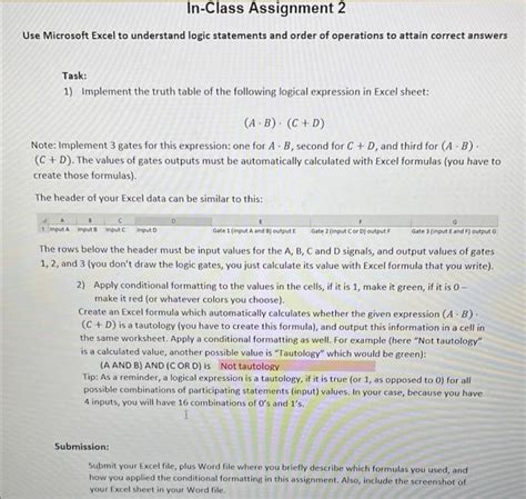 Solved In Class Assignment 2 Use Microsoft Excel To