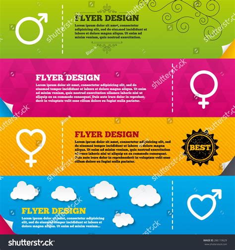 Flyer Brochure Designs Male Female Sex Stock Vector Royalty Free