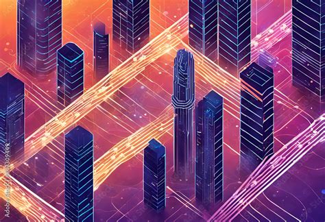Gradient Lines And Abstract Dot Points In Smart City Design