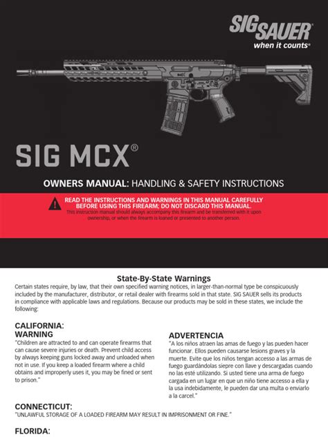 Sig Mcx Manual Pdf Cartridge Firearms Magazine Firearms