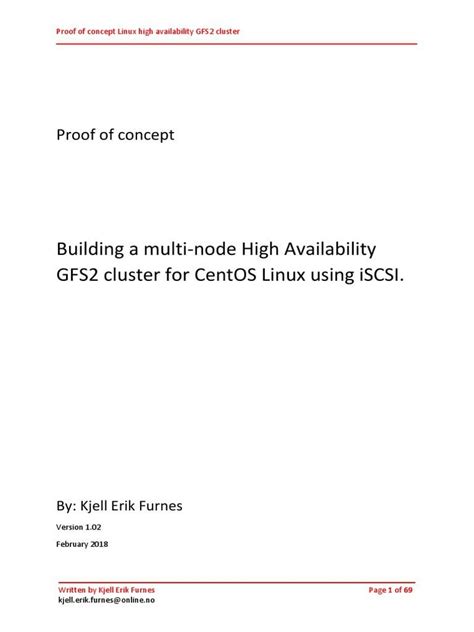 Proof Of Concept Linux Multinode Cluster High Availability Cluster For Gfs2 Rhomelab
