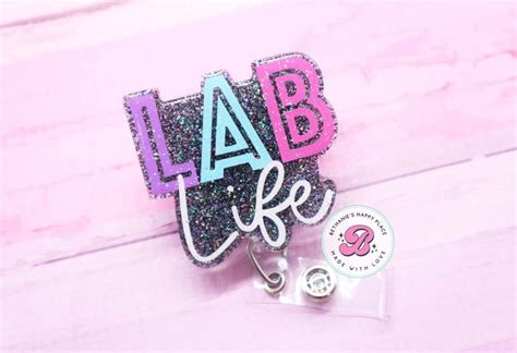 Lab Life Badge Reel Lab Badge Reel Lab Tech Badge Holder Retractable Medical Id Badge Holder