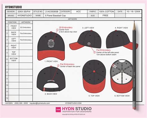 Baseball Cap Tech Pack Techpack Template Technical Etsy