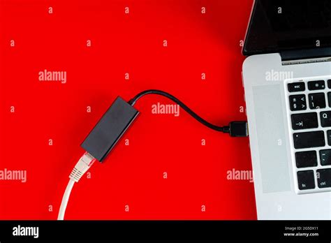 Ethernet Lan Card Wire To Connect To Desktop Computer Stock Photo Alamy